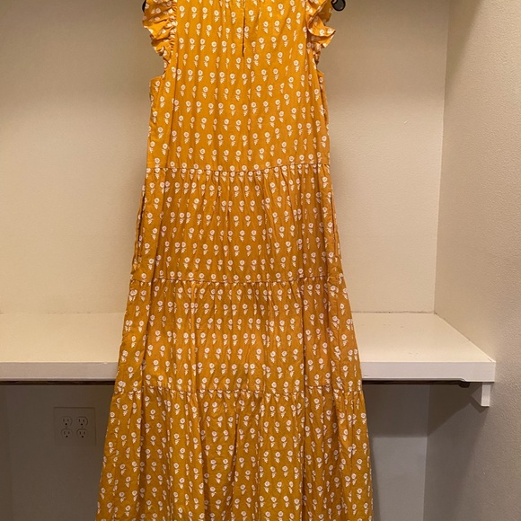 J. Crew | Dresses | J Crew Yellow Gold Ruffled Tiered Maxi Sundress ...